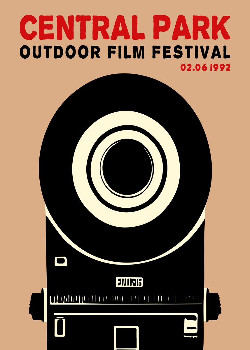 'Central Park Film Festival' Poster, picture, metal print, paint by BluePinkPanther | Displate