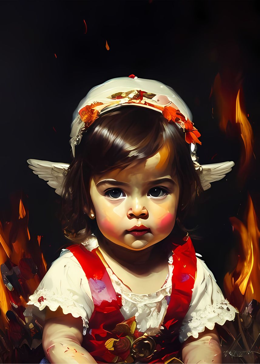 'little angel' Poster, picture, metal print, paint by erma wati | Displate