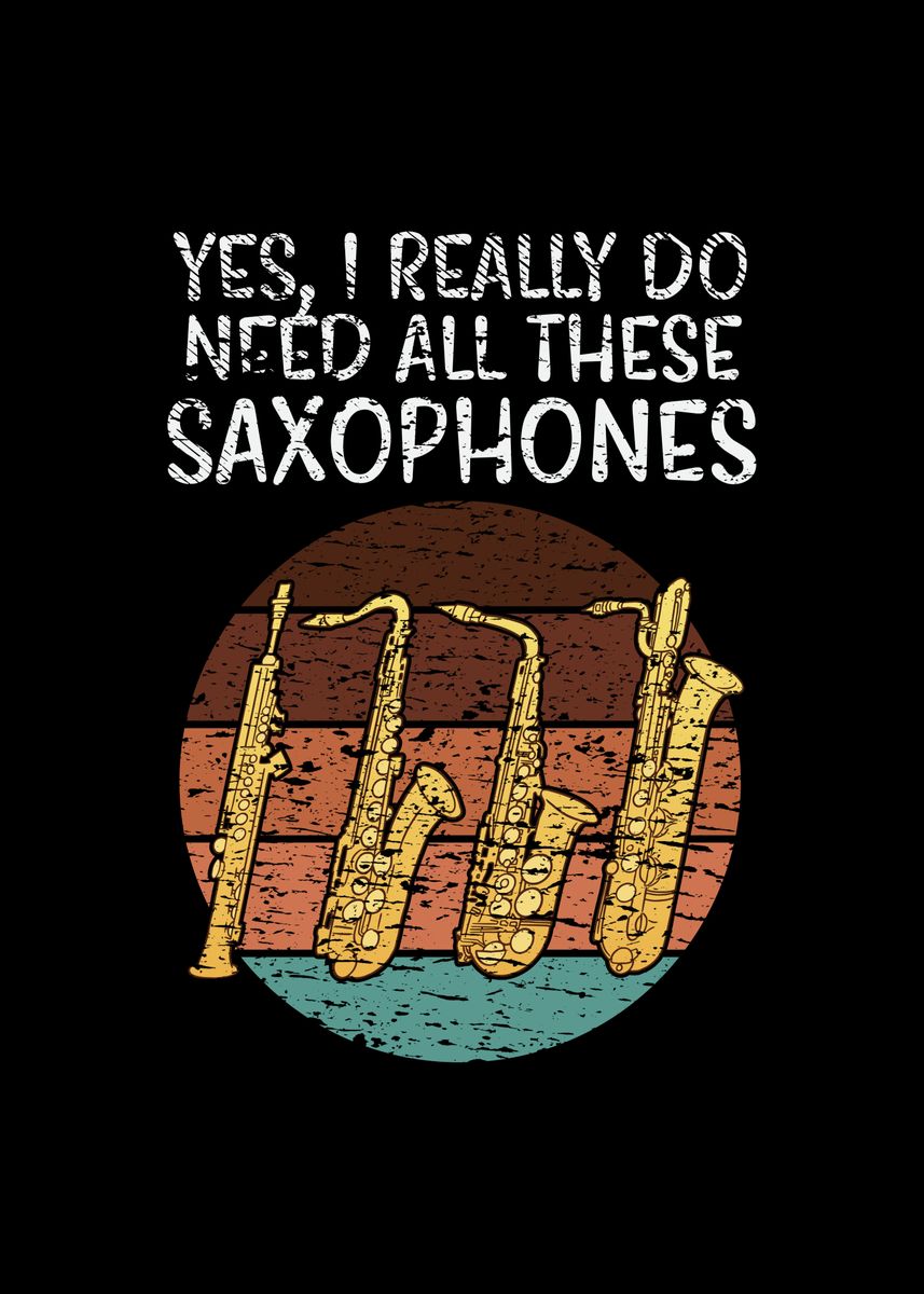 'Funny Saxophone' Poster, picture, metal print, paint by Shiva121 ...