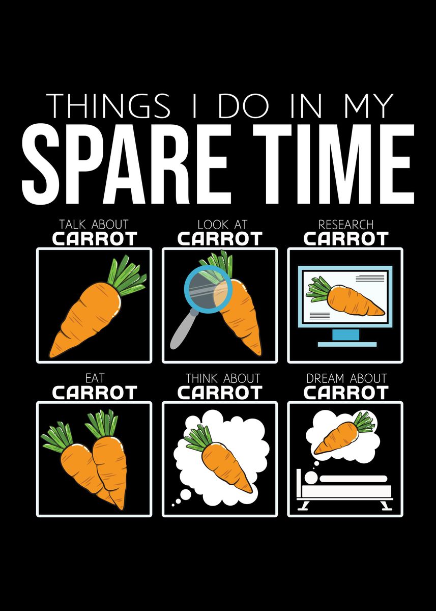 'Carrot Time' Poster, picture, metal print, paint by Hexor | Displate