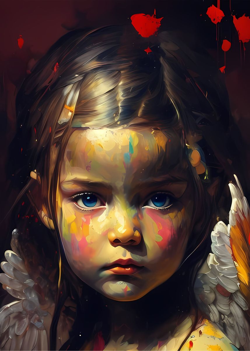 'little angel' Poster, picture, metal print, paint by erma wati | Displate