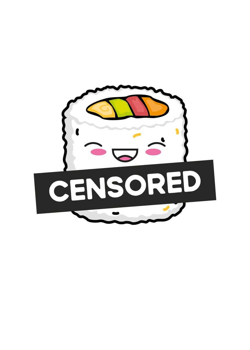 'Funny censored white maki' Poster, picture, metal print, paint by BeMi ...