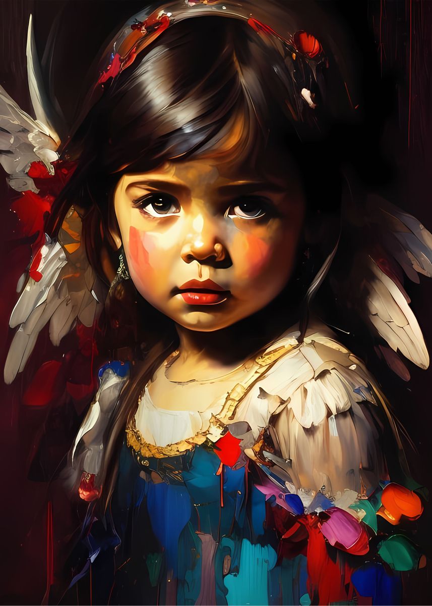 'little angel' Poster, picture, metal print, paint by erma wati | Displate