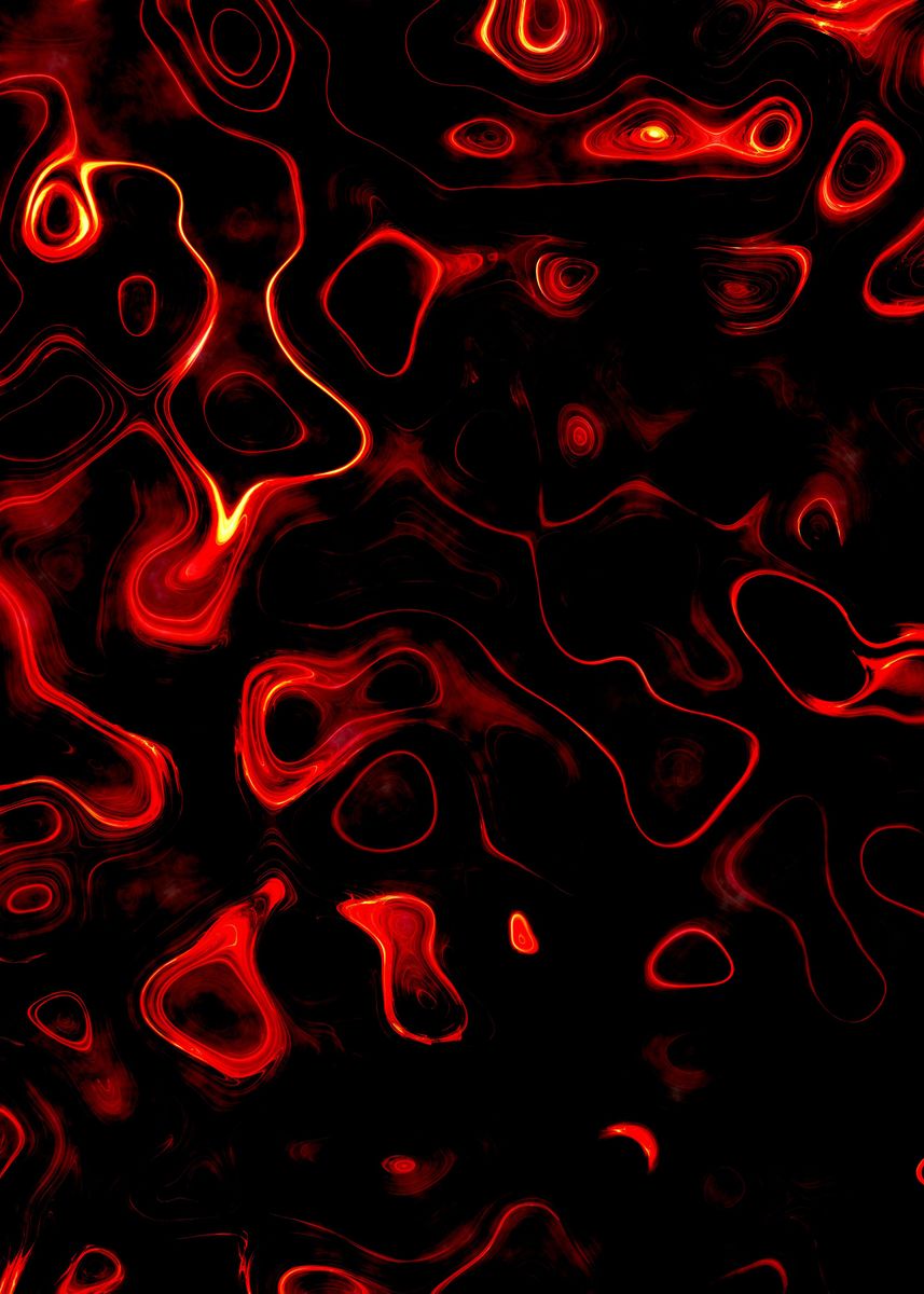 'Red Acid Puddle' Poster, picture, metal print, paint by Sardagan ...