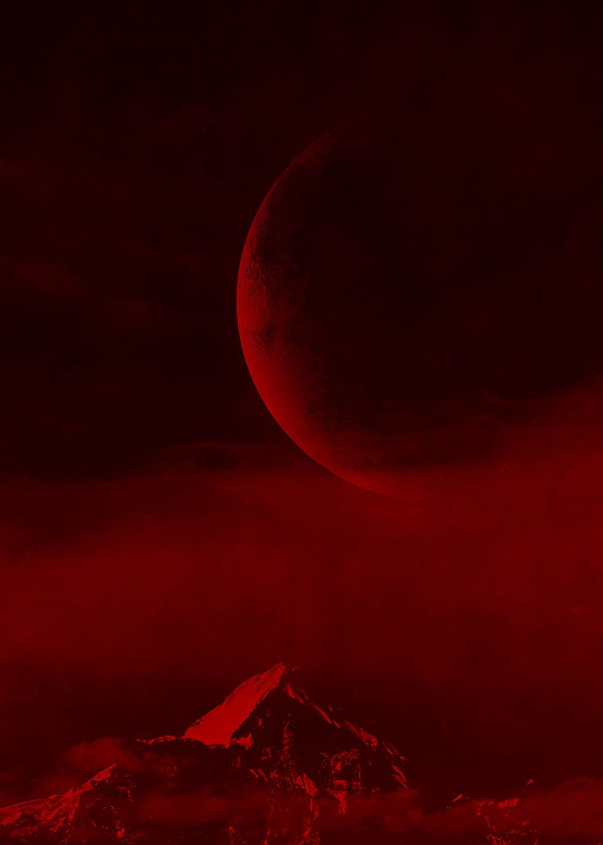 'Red Moon' Poster, picture, metal print, paint by Cesar Torres | Displate