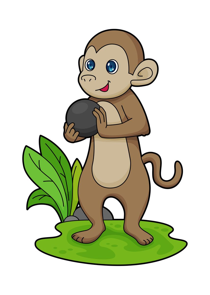 'Monkey Bowling Sports' Poster, picture, metal print, paint by Markus ...