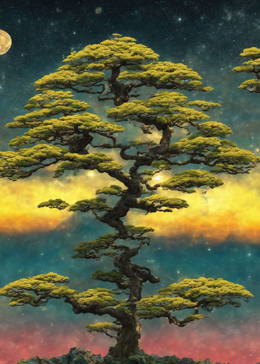 'Bonsai inspired ' Poster, picture, metal print, paint by FrolicswithDogs | Displate