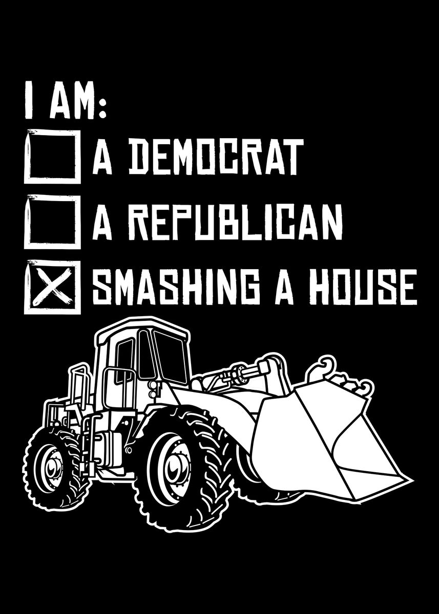 'Bulldozer' Poster, picture, metal print, paint by BobbyBubble | Displate