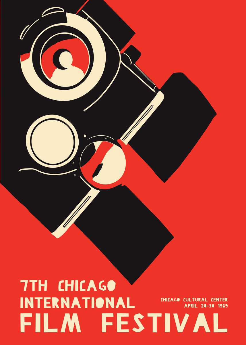 'Chicago Film Festival' Poster, picture, metal print, paint by BluePinkPanther | Displate