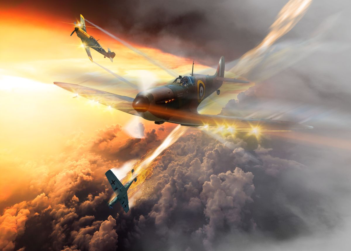 'Spitfire Dogfight' Poster by Arts and Minds | Displate