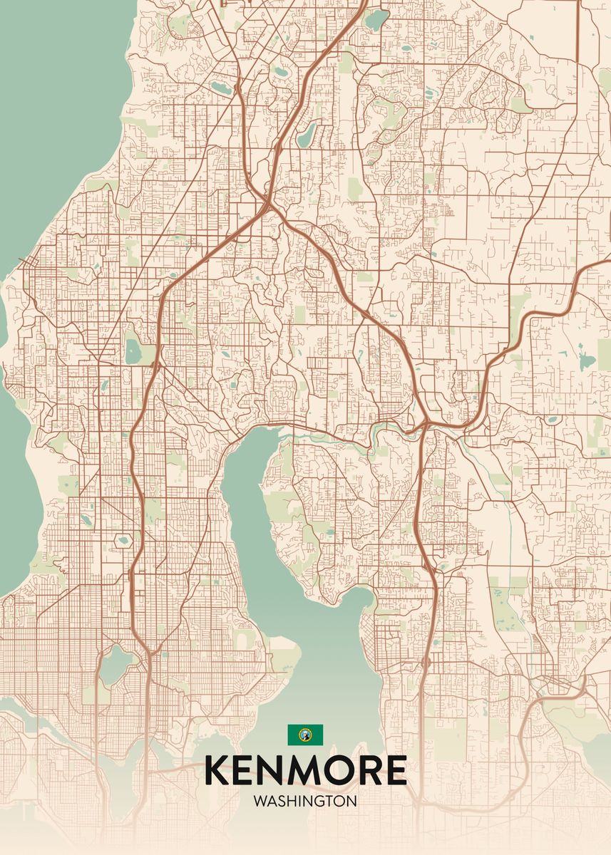 'Kenmore WA' Poster, picture, metal print, paint by IMR Designs | Displate