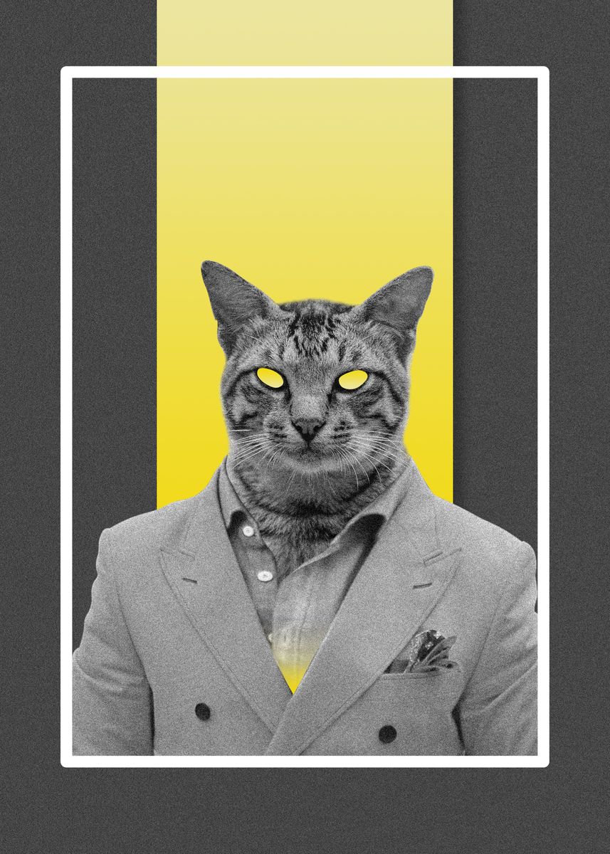 'Sire Cat' Poster, picture, metal print, paint by Adiodec Art | Displate