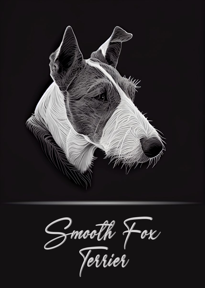 'Smooth Fox Terrier' Poster, picture, metal print, paint by Artistic Paradigms | Displate