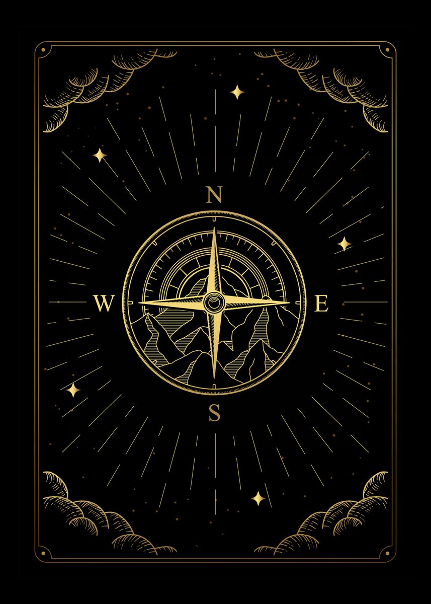 'Tarot the compass 2' Poster, picture, metal print, paint by Michael ...