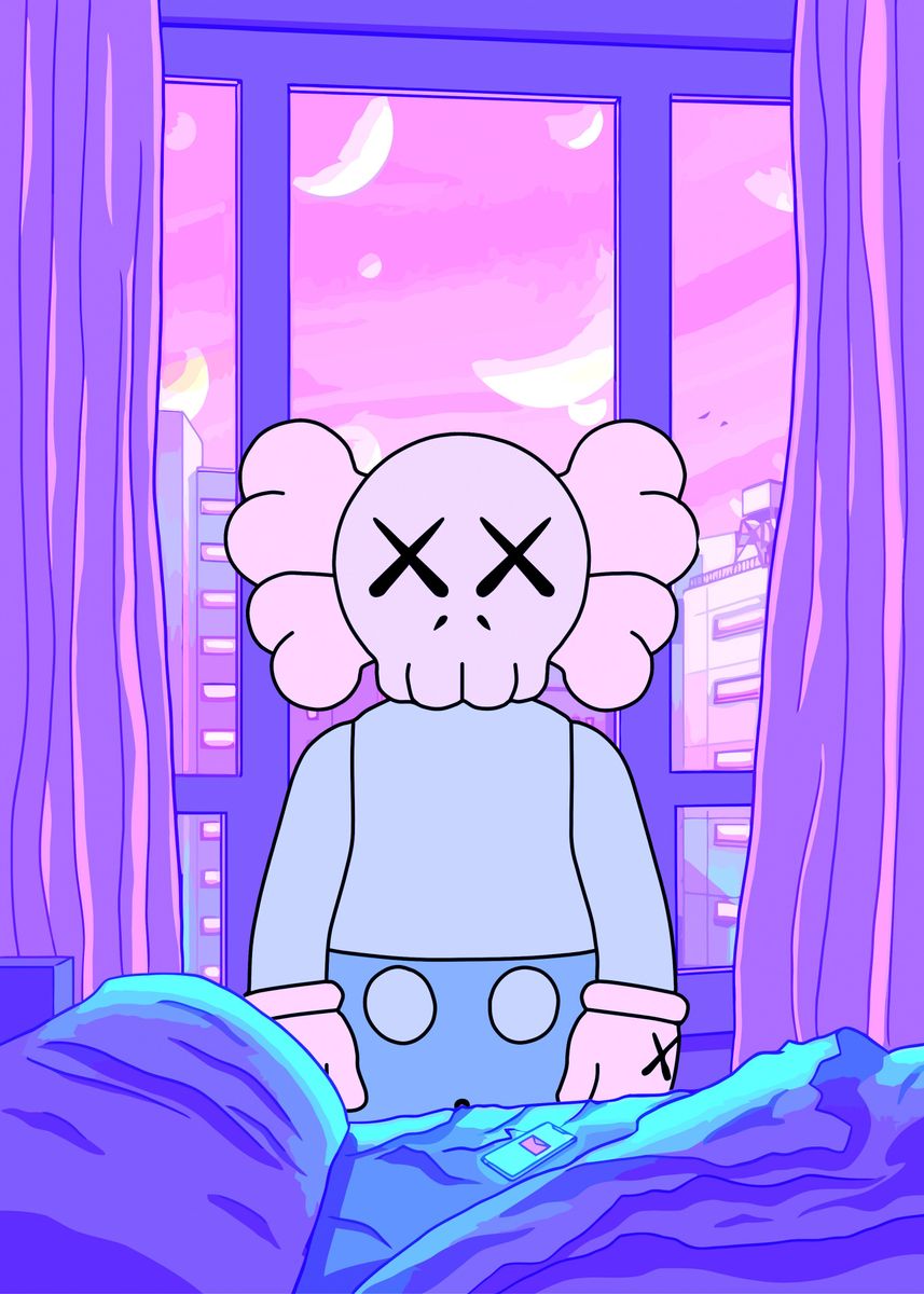 'kaws oversleep' Poster, picture, metal print, paint by Pen Demic ...