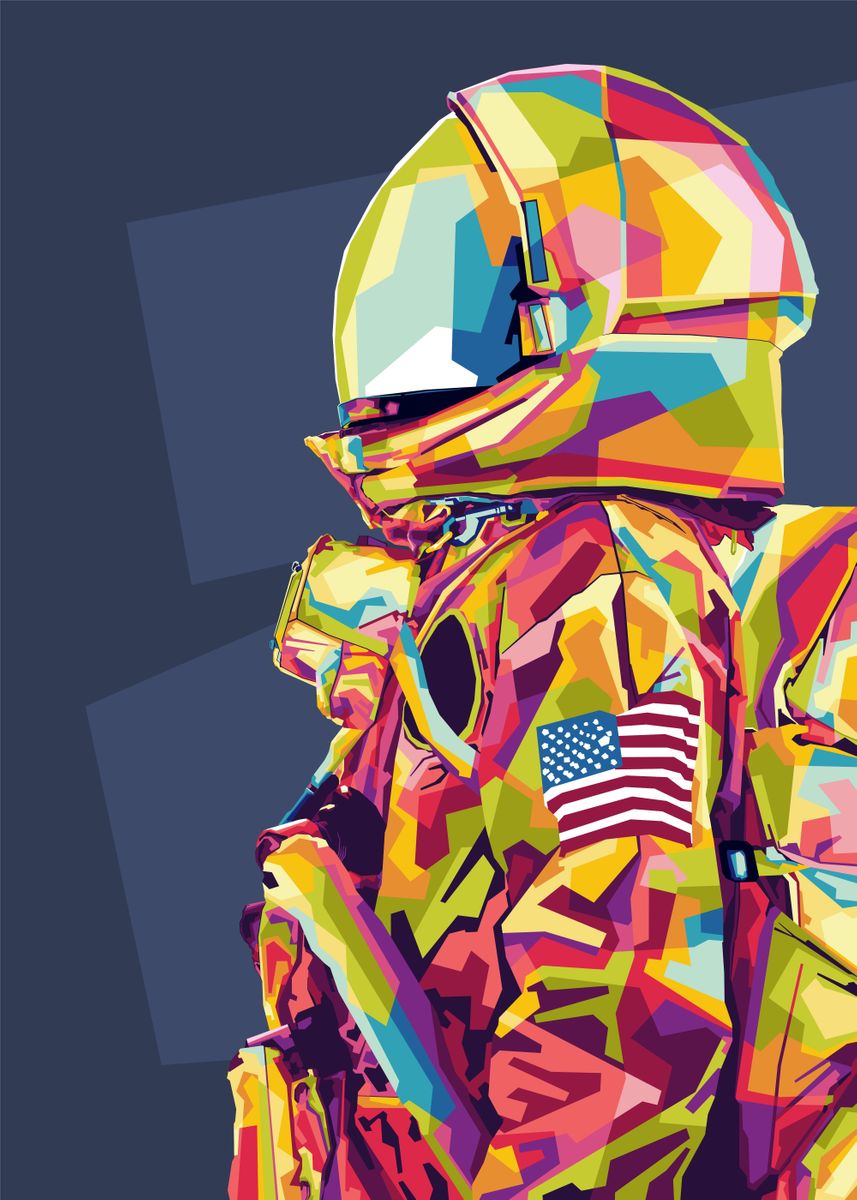 'Astronaut in WPAP style' Poster by Dimas Pras | Displate