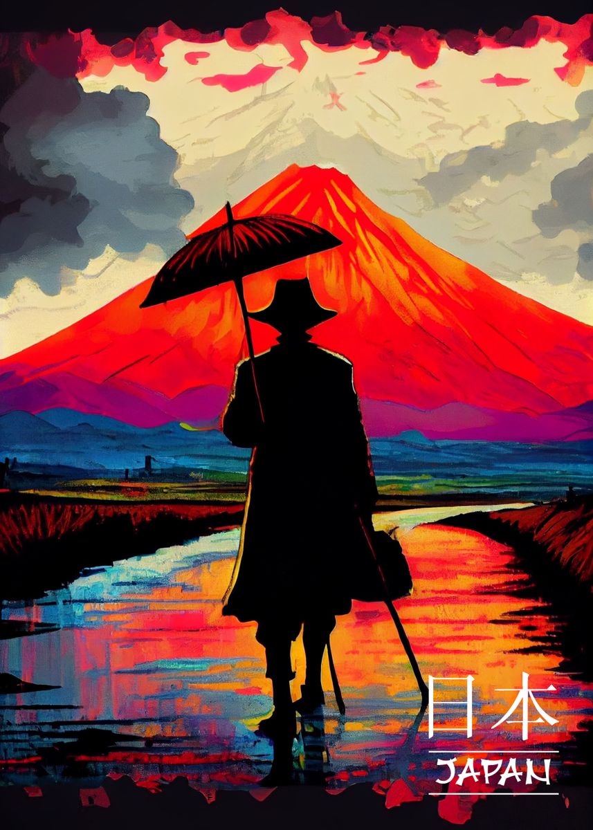 'Japanese Travel Poster' Poster, picture, metal print, paint by ...