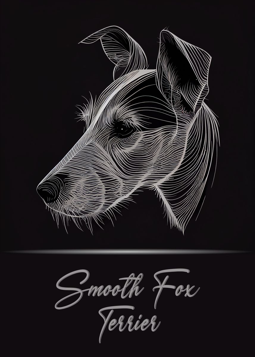 'Smooth Fox Terrier' Poster, picture, metal print, paint by Artistic Paradigms | Displate