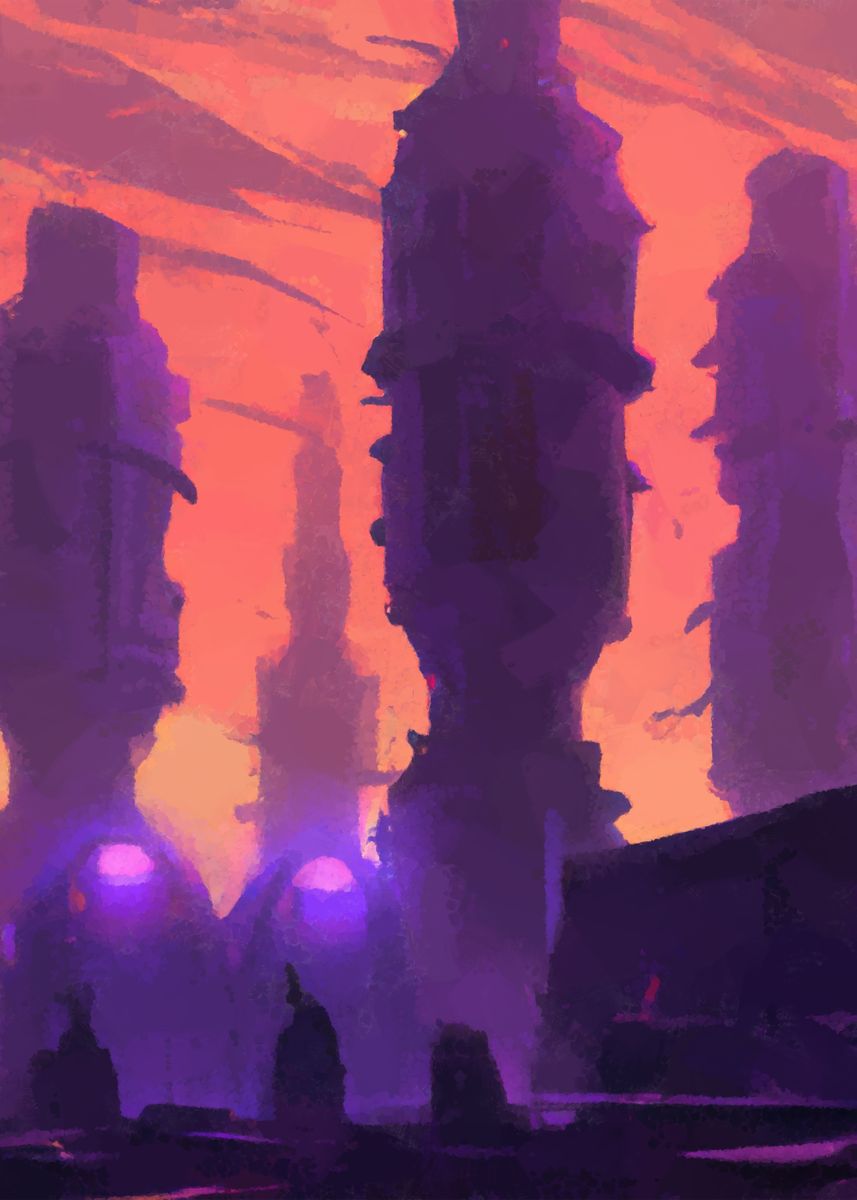 'Futuristic towers' Poster by Evgenuy Merkushov | Displate