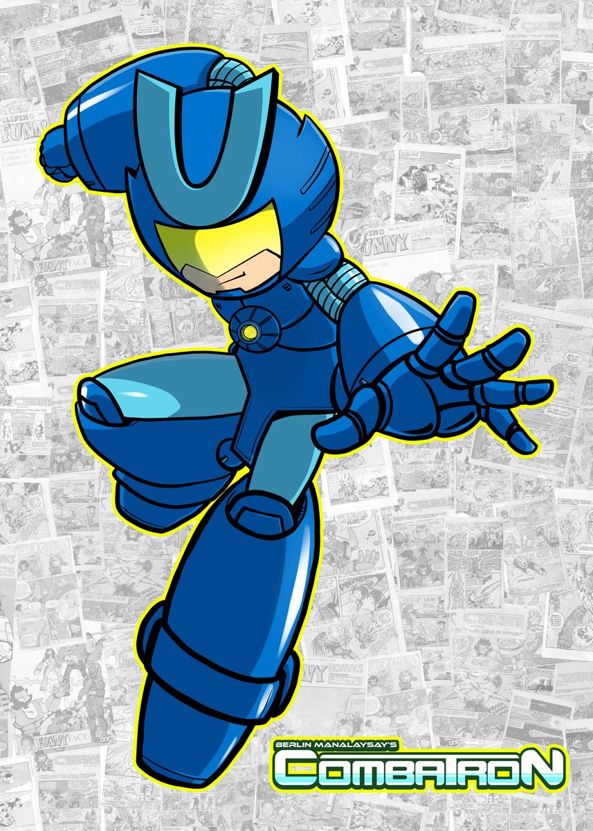 'combatron' Poster, picture, metal print, paint by joey carpio | Displate