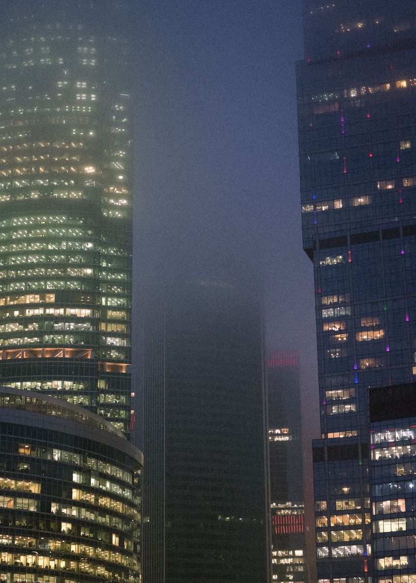 'Mist in the City' Poster, picture, metal print, paint by Sam Brady ...