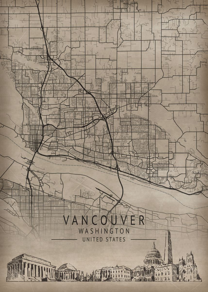 'Vancouver Washington' Poster, picture, metal print, paint by XandYart ...