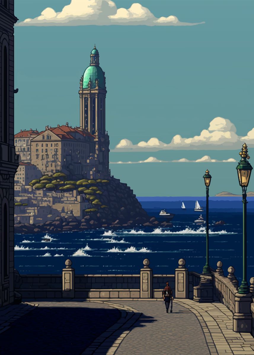 'A Coruna Pixel art' Poster, picture, metal print, paint by M Art ...