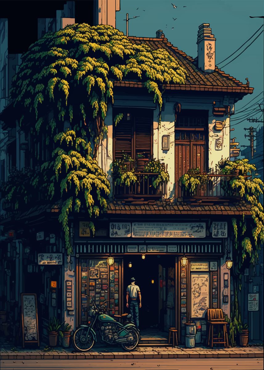 'Hanoi Pixel art' Poster, picture, metal print, paint by M Art | Displate