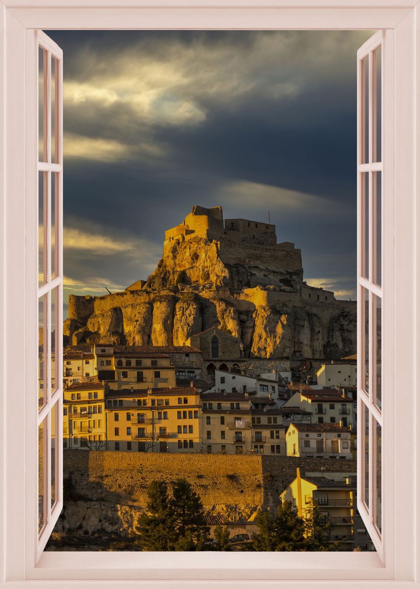 'Open window village town' Poster, picture, metal print, paint by Vicen ...