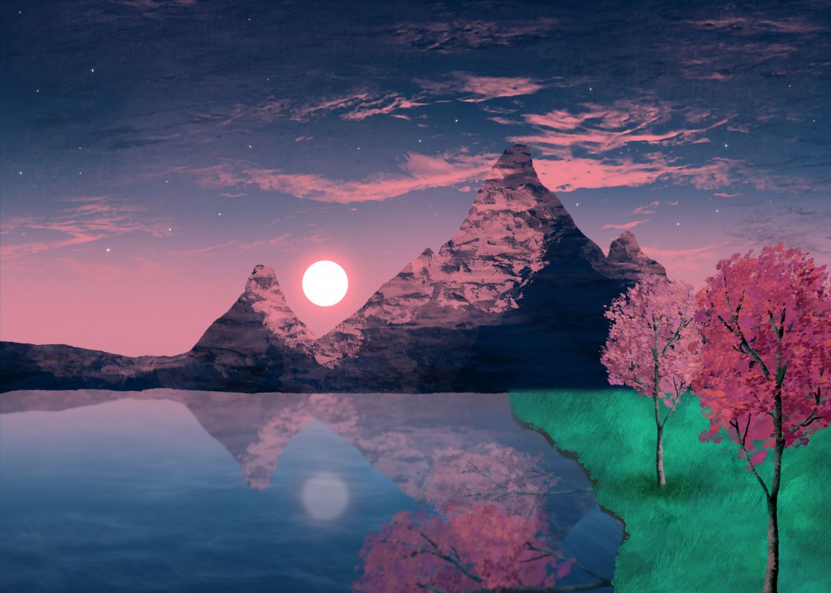 'paint landscape nature' Poster by MrNguyen HaTang | Displate