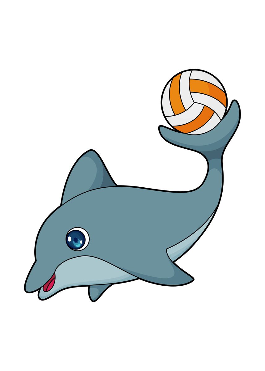 'Dolphin Volleyball Sports' Poster by Markus Schnabel | Displate