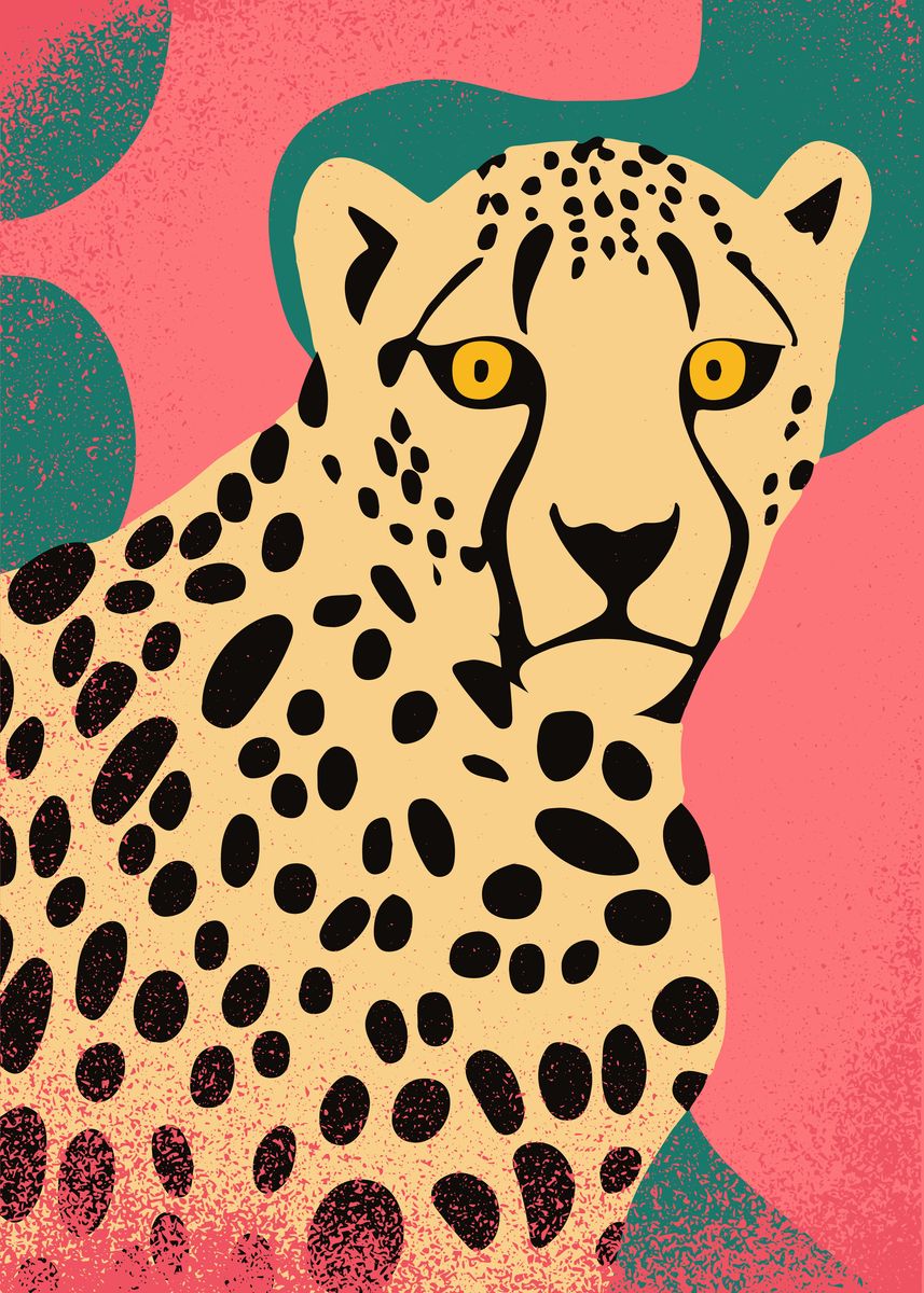 'Cheetah Portrait Poster' Poster, picture, metal print, paint by ...