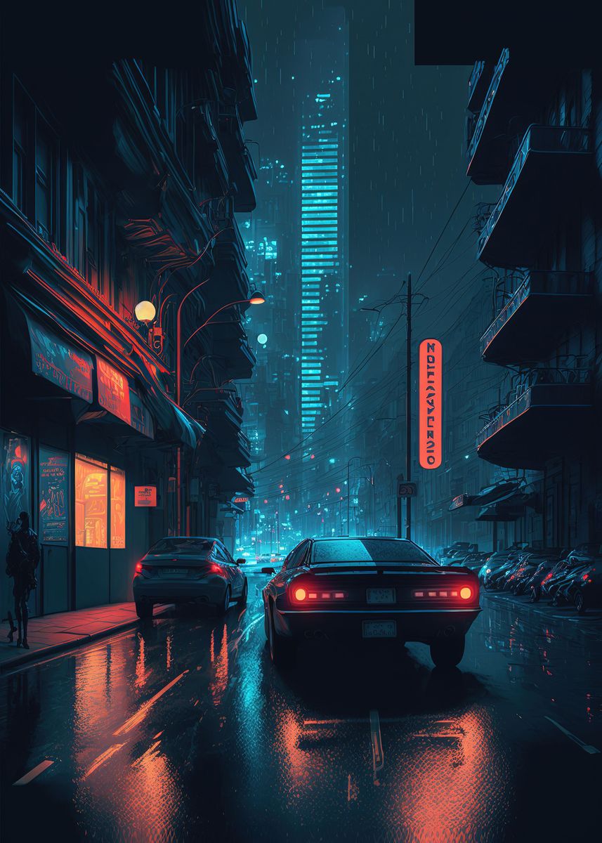 'Cyberpunk City' Poster by Lana Meyers | Displate