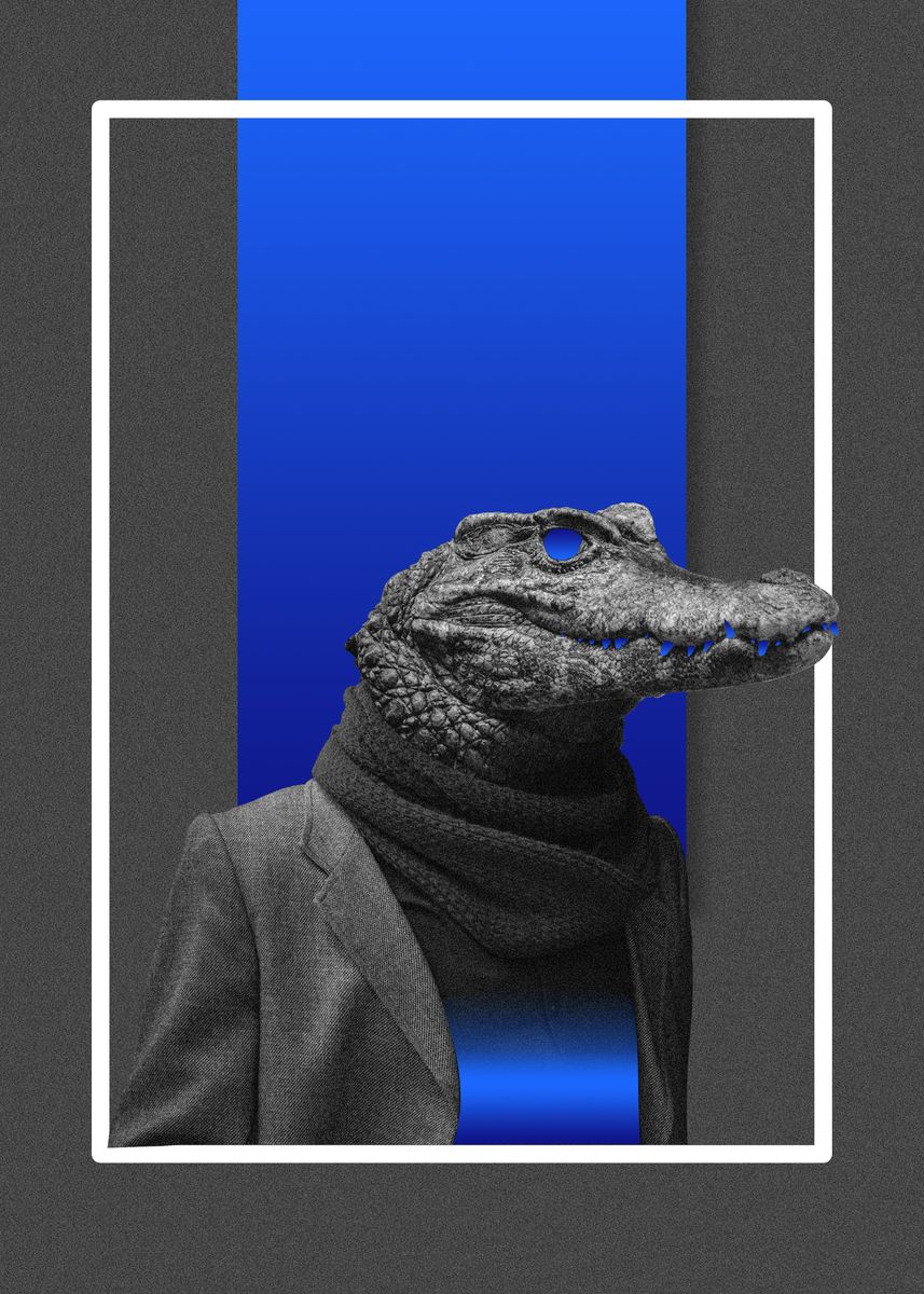 'Sire Croc' Poster, picture, metal print, paint by Adiodec Art | Displate