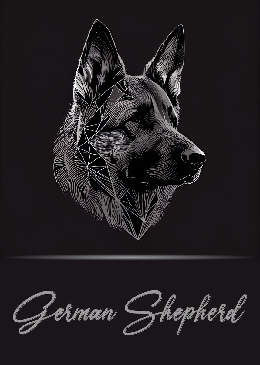 'German Shepherd' Poster, picture, metal print, paint by Artistic ...
