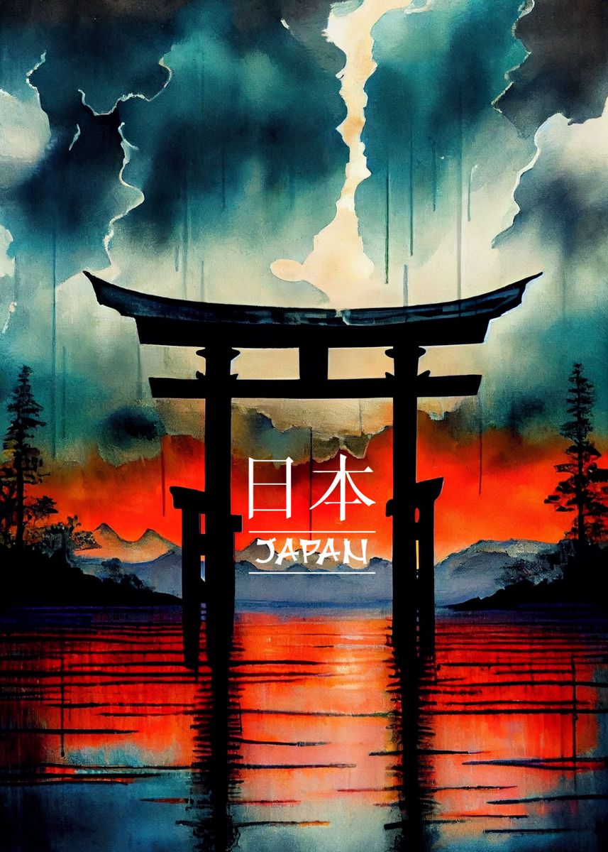 'Japanese Travel Poster' Poster, picture, metal print, paint by ...