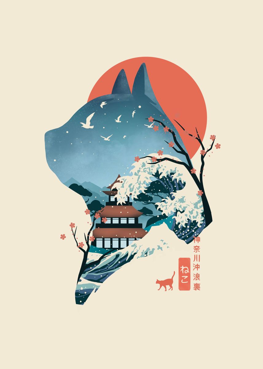 'Night Cat' Poster by Dipewhy | Displate