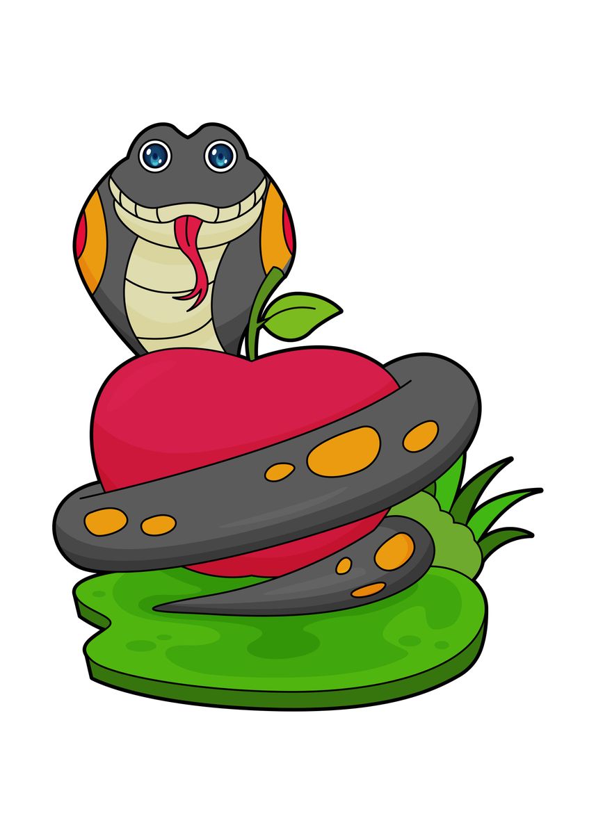 'Snake Apple ' Poster, picture, metal print, paint by Markus Schnabel ...