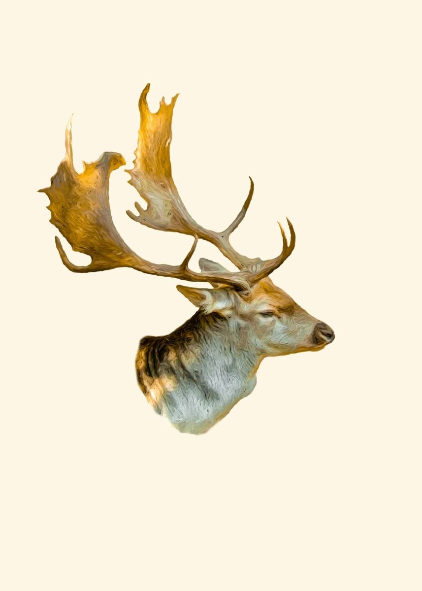 'Fallow deer' Poster, picture, metal print, paint by Gyula Gvardián ...