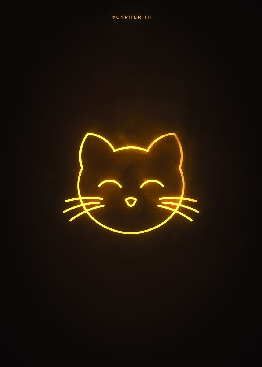 'Cat' Poster, picture, metal print, paint by cypher the third | Displate