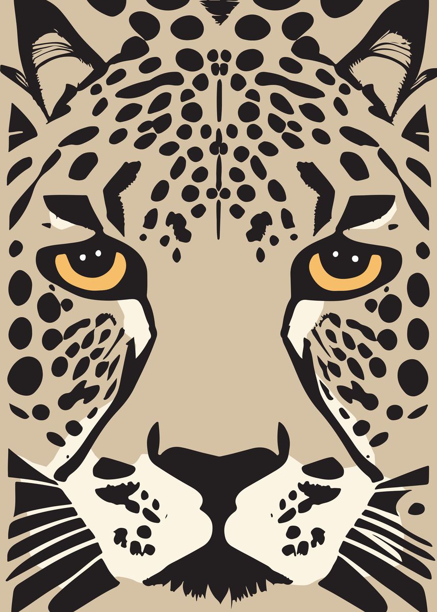 'Contemporary Jungle Cat' Poster, picture, metal print, paint by ...