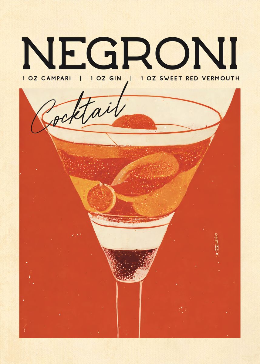 'Orange Negroni Classic' Poster, picture, metal print, paint by ...
