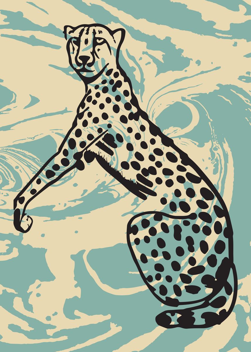 'Cheetah Drawing Poster' Poster, picture, metal print, paint by ...