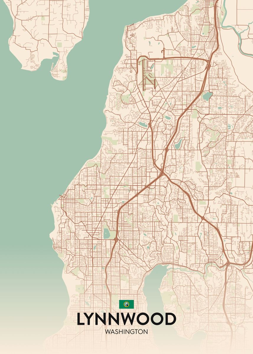 'Lynnwood WA' Poster, picture, metal print, paint by IMR Designs | Displate