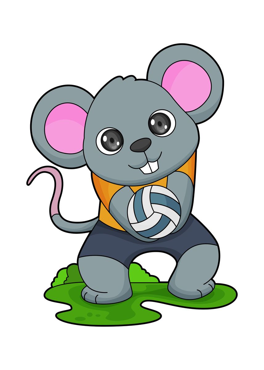 'Mouse Volleyball Sports' Poster, picture, metal print, paint by Markus ...