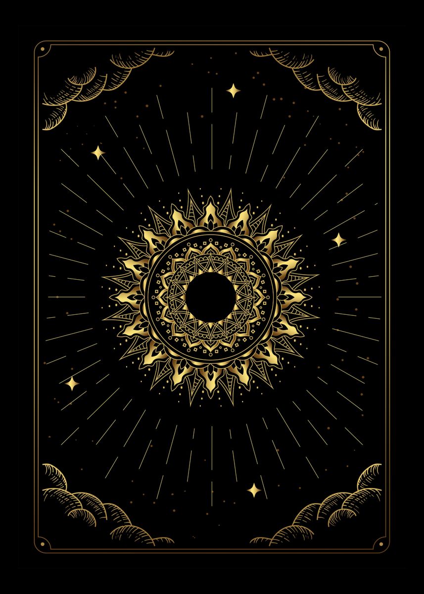 'Tarot the Mandala sun' Poster, picture, metal print, paint by Michael ...