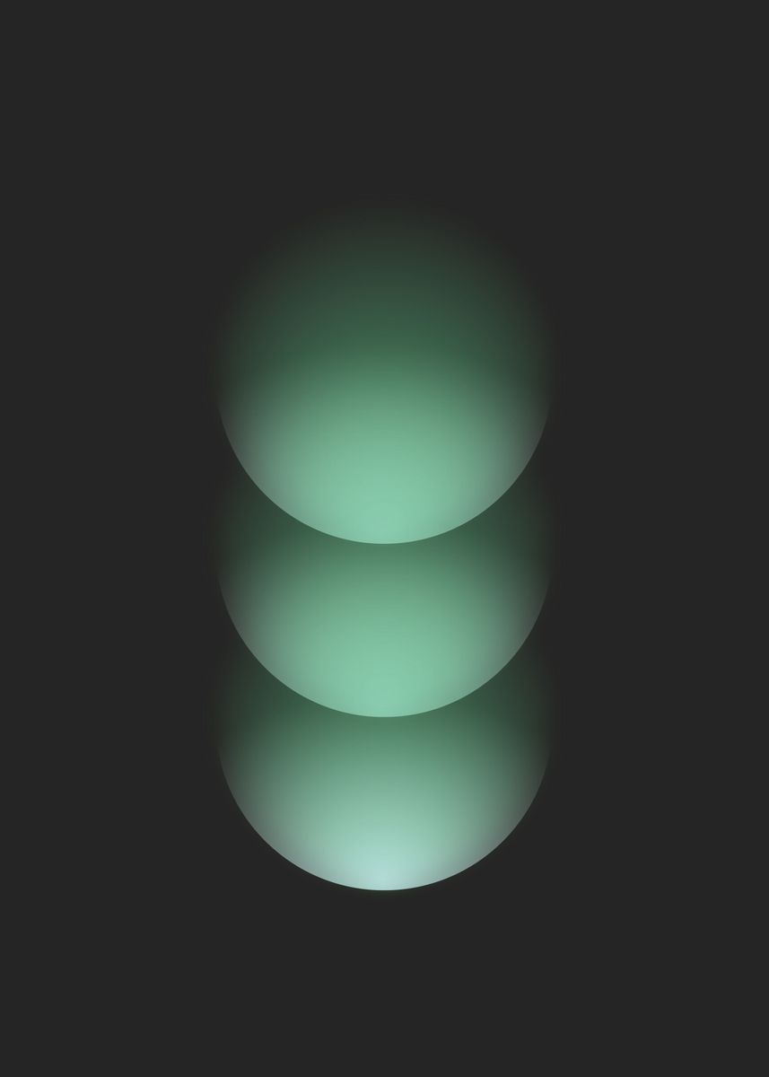 'Tri Sphere Verdant Dark' Poster, picture, metal print, paint by 3 6 7 | Displate