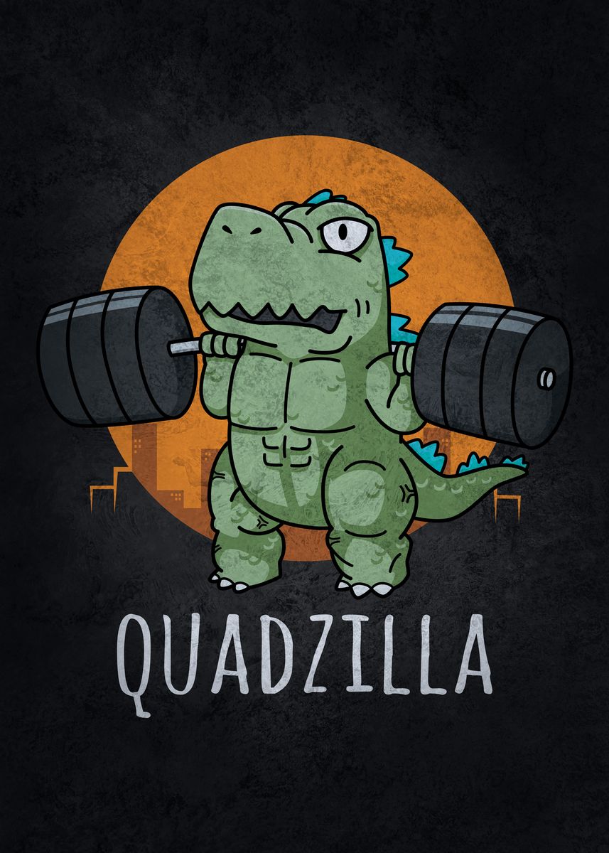 'Quadzilla' Poster, picture, metal print, paint by CHAN | Displate