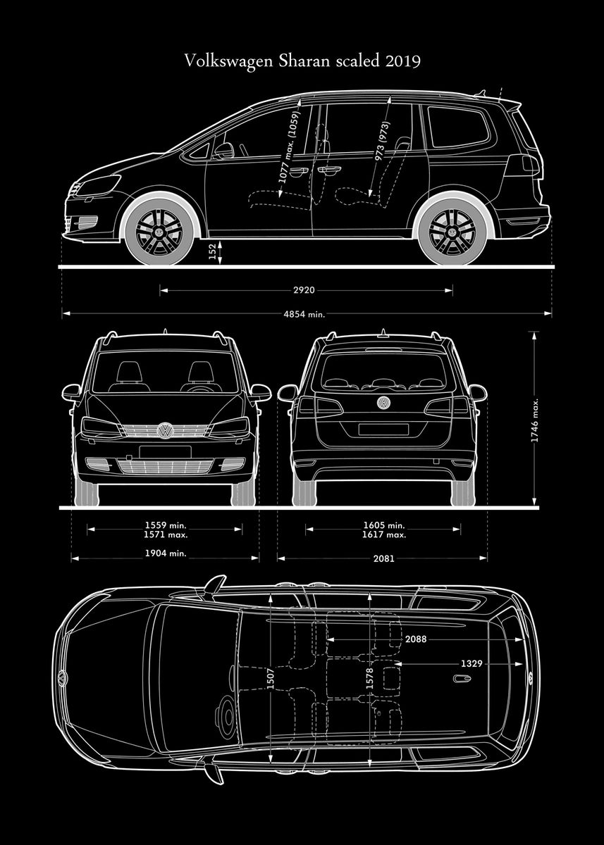 'Volkswagen Sharan scaled ' Poster, picture, metal print, paint by ke ...