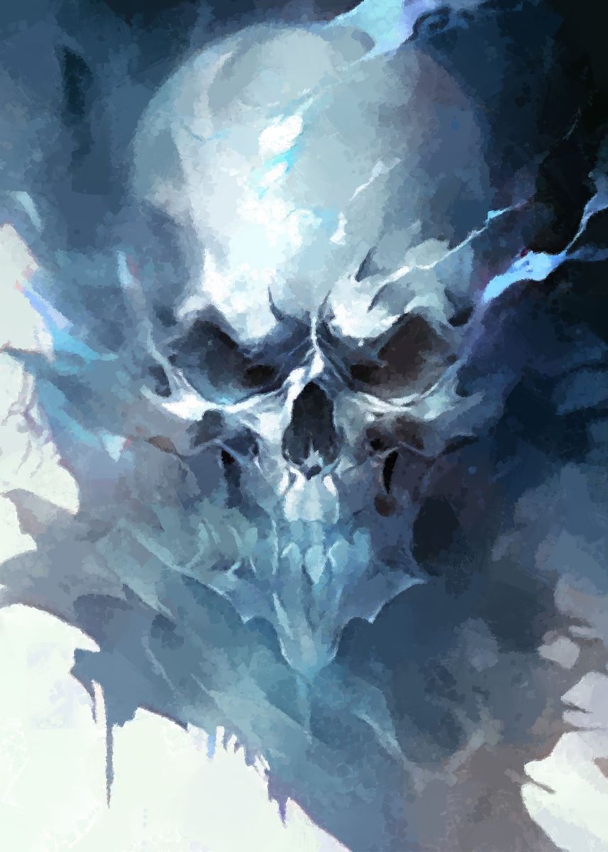 'Skull horror' Poster, picture, metal print, paint by Dark Zeka | Displate